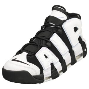 nike men's air more uptempo '96 sneakers, black/white-multi-color, 10.5