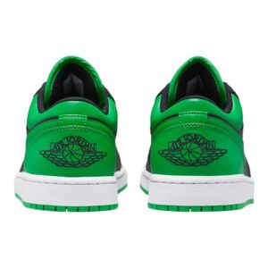 Nike Air Jordan 1 Low Men's Shoes Black/Black-Lucky Green-White 553558-065 - Size 8