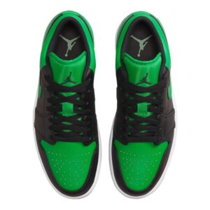 Nike Air Jordan 1 Low Men's Shoes Black/Black-Lucky Green-White 553558-065 - Size 8