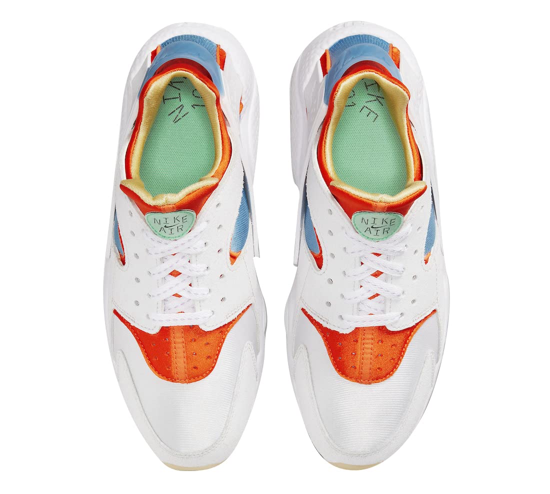 Nike Men's Air Huarache White/Safety Orange (DX2345 100) - 11