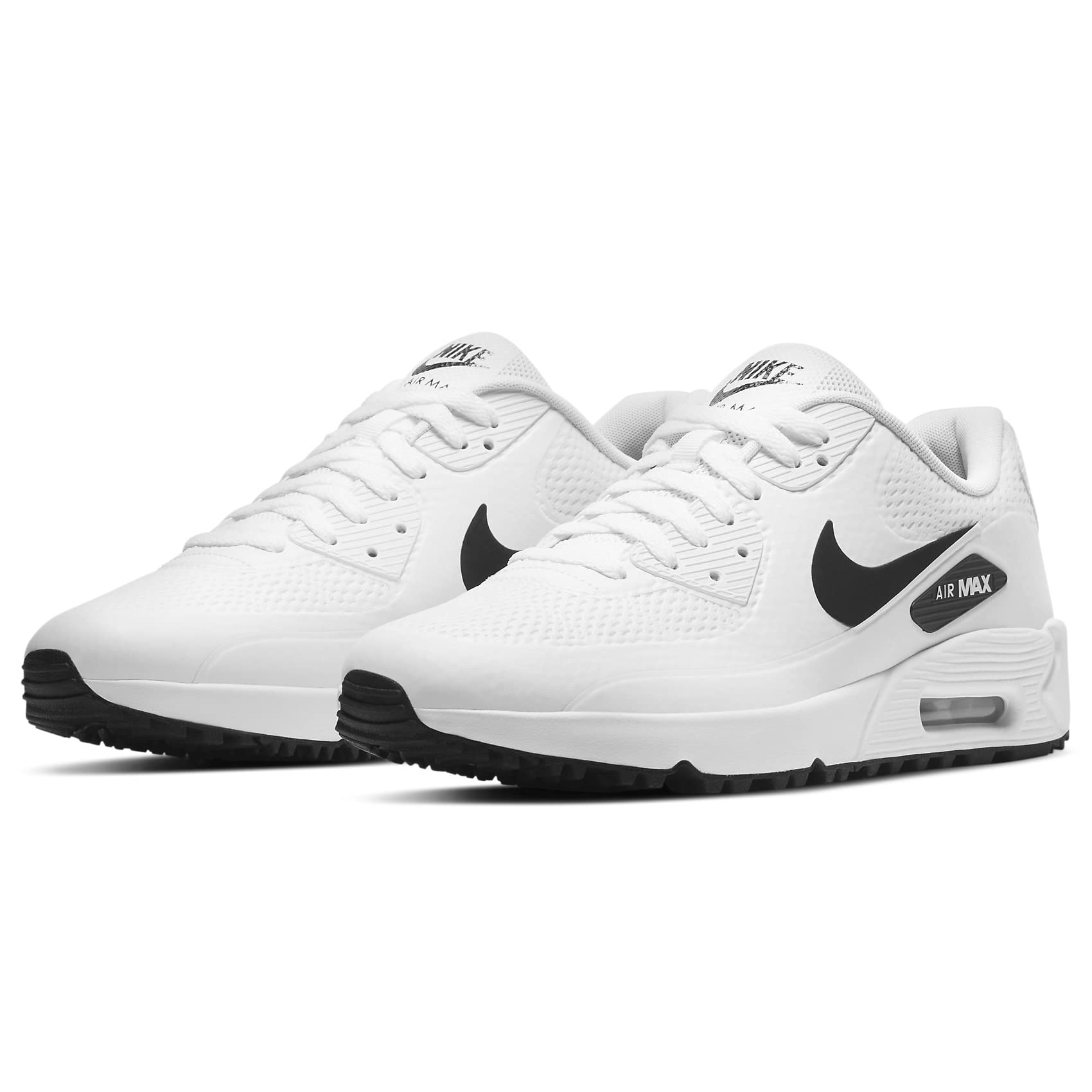 Nike Men's Air Max 90 G Spikeless Golf Shoes, White/Black, 12