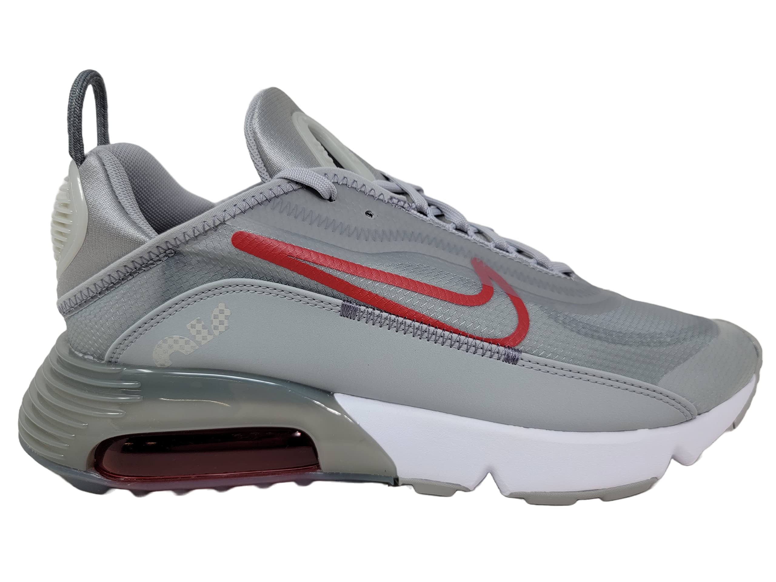 Nike Men's Air Max 2090 DC4117 Running Shoes, Lt Smoke Grey/University Red, 11 M US