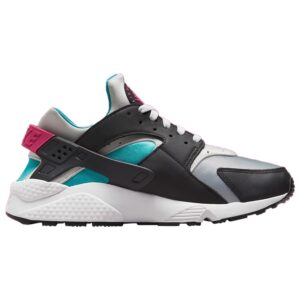 nike mens air huarache running shoe, black/lethal pink-new emerald, 9.5