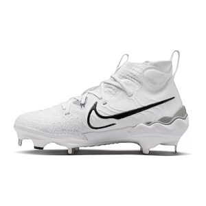 nike alpha huarache nxt dj6517-100 white-black-wolf grey men's metal baseball cleats 8.5 us