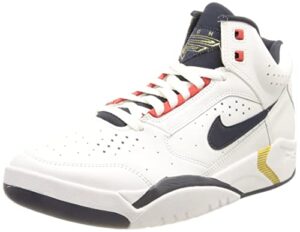 nike men's air flight lite shoe, white/navy/red/gold, 9.5