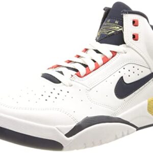 Nike Men's Air Flight Lite shoe, White/Navy/Red/Gold, 9.5