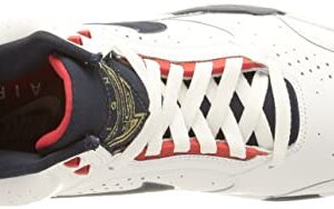 Nike Men's Air Flight Lite shoe, White/Navy/Red/Gold, 9.5