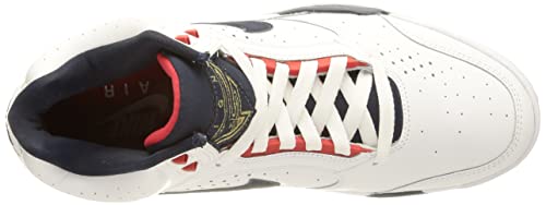 Nike Men's Air Flight Lite shoe, White/Navy/Red/Gold, 9.5