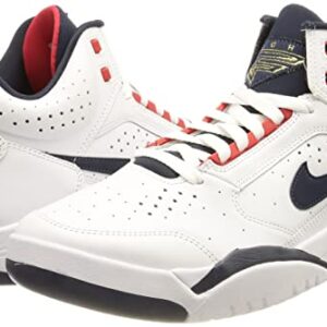 Nike Men's Air Flight Lite shoe, White/Navy/Red/Gold, 9.5