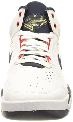 Nike Men's Air Flight Lite shoe, White/Navy/Red/Gold, 9.5