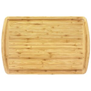 totally bamboo malibu bamboo cutting board with juice groove, 18" x 12", natural