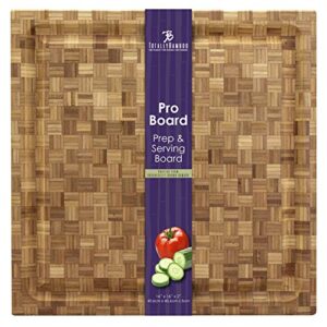 Totally Bamboo Pro Board Bamboo Carving and Cutting Board, 16" x 16" x 2"