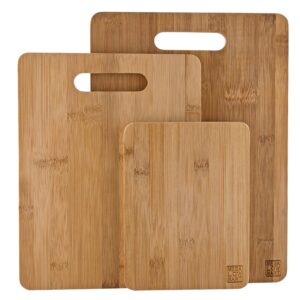 megalowmart all natural 3 piece double-ply bamboo wood cutting board set