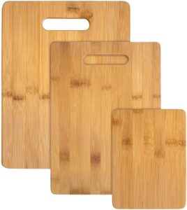 bamboo natural wood cutting board (set of 3) (large)