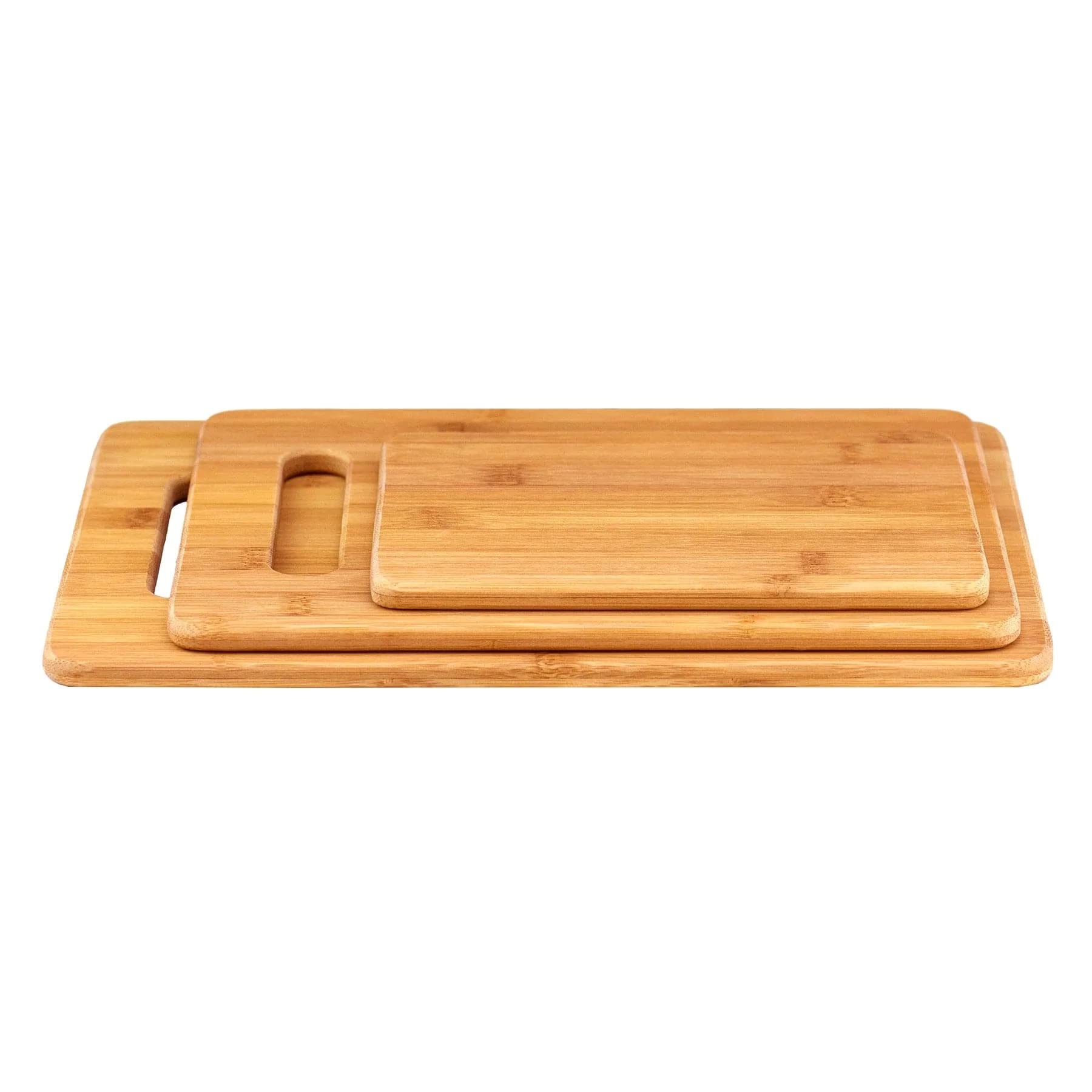 Bamboo Natural Wood Cutting Board (Set of 3) (Large)