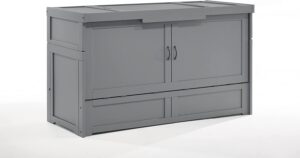 night & day murphy cube cabinet chest bed (queen, gray)