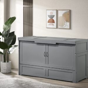 Night & Day Murphy Cube Cabinet Chest Bed (Queen, Gray)