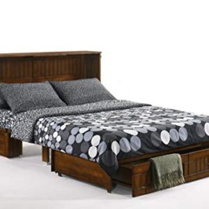 IQ FURNITURE Alpine Queen Murphy Cabinet Bed, Heritage Brown