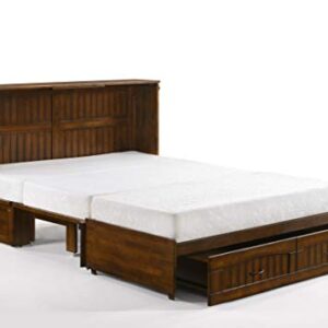 IQ FURNITURE Alpine Queen Murphy Cabinet Bed, Heritage Brown