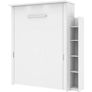 atlin designs 76" queen murphy bed and 1 storage unit in white