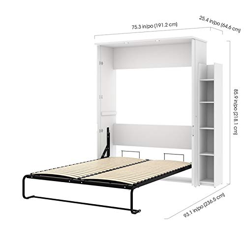 Atlin Designs 76" Queen Murphy Bed and 1 Storage Unit in White