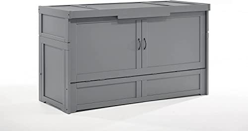 Night & Day Furniture Fully Assembled Night and Day Cube Cabinet Murphy Chest Bed (Queen, Gray), Grey