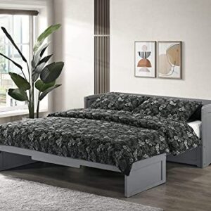 Night & Day Furniture Fully Assembled Night and Day Cube Cabinet Murphy Chest Bed (Queen, Gray), Grey