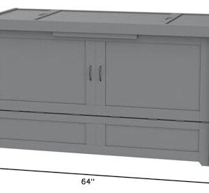 Night & Day Furniture Fully Assembled Night and Day Cube Cabinet Murphy Chest Bed (Queen, Gray), Grey