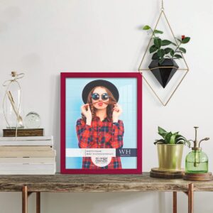 Renditions Gallery 11x14 inch Picture Frame Cherry Red Wood Grain Frame, High-end Modern Style, Made of Solid Wood and High Definition Glass for Wall and Tabletop Photo Display