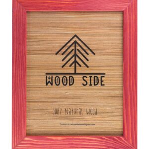 Rustic Wooden Picture Frames 8x10 - Red - Set of 2-100% Natural Eco Solid Wood and High Definition Real Glass for Wall Hanging Photo Frame