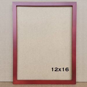 zxt-parts 12x16 picture frame red. solid wood, 2 acrylic panels (not glass), 1 piece of copper paper (black and white), can display works of art, photos, etc. wall hanging.1 pack.