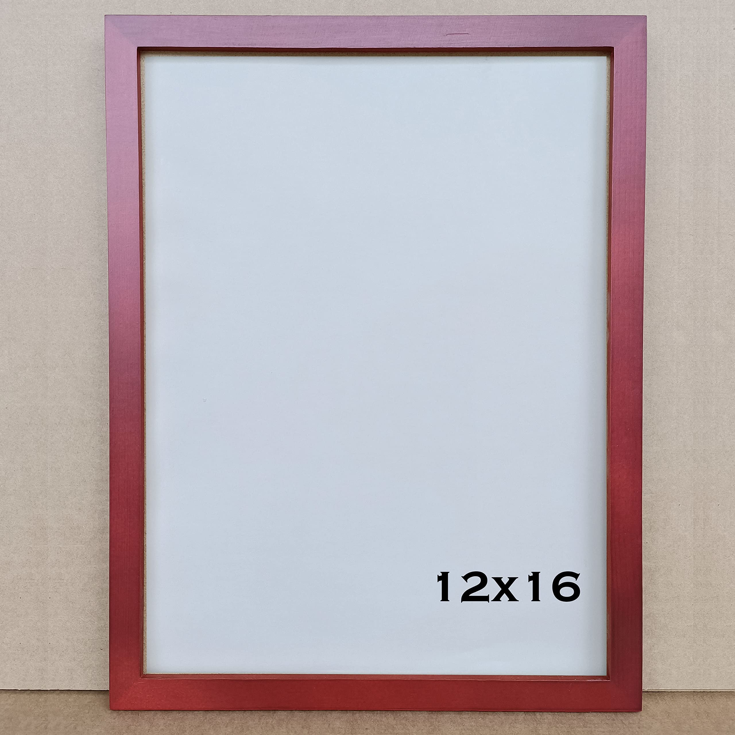 ZXT-parts 12x16 Picture Frame Red. Solid Wood, 2 Acrylic Panels (not Glass), 1 Piece of Copper Paper (Black and White), can Display Works of Art, Photos, etc. Wall hanging.1 Pack.