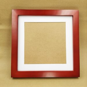 ZXT-parts 5x5 Picture Frames Red with 4x4 Mat. 5x5 Red Square Photo Frame. Solid Wood, Plastic Panel, The Tabletop or The Wall.