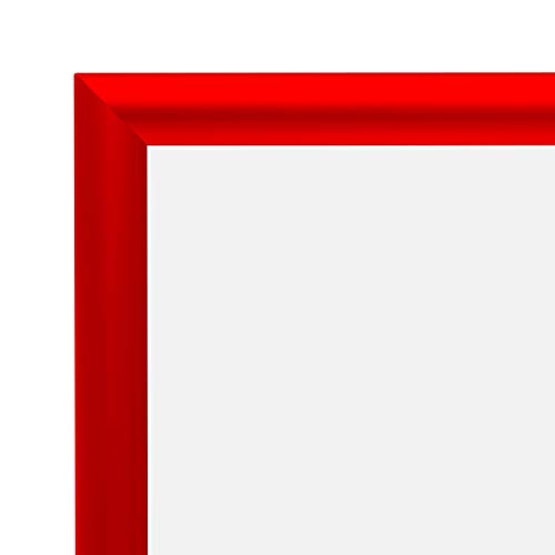 SnapeZo Notice Frame 11x17 Inches, Red 1 Inch Aluminum Profile, Front-Loading Snap Frame, Wall Mounting, Sleek Series