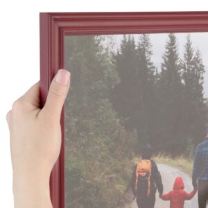 arttoframes 8.5x11 inch red stain on red oak wood picture frame, wom0066-60823-yred-8.5x11