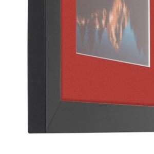 ArtToFrames 11x14 inch Satin Black Picture Frame with 2 Inch Single Deep Red Mat, SingleMat-FRBW26079-11x14-1459