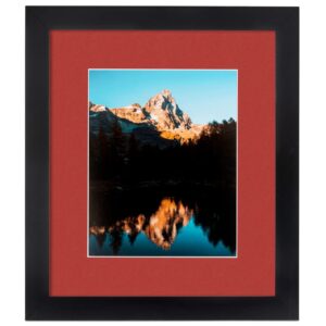 ArtToFrames 11x14 inch Satin Black Picture Frame with 2 Inch Single Deep Red Mat, SingleMat-FRBW26079-11x14-1459