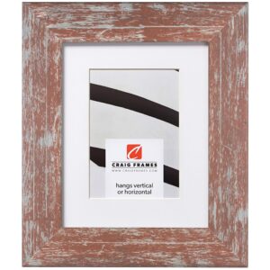 craig frames american barn, 20 x 24 inch faux barnwood picture frame matted to display a 16 x 20 inch photo, red