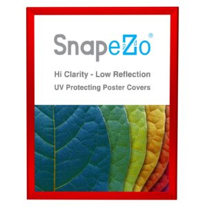 snapezo photo frame 16x20, red, 1.25 inch aluminum profile, front-loading snap frame, wall mounting, professional series