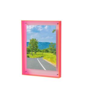 sarkoyar modern acrylic frame unique color photo frame acrylic photo frame vibrant floating picture frame for gallery home office decoration rose red 16cm