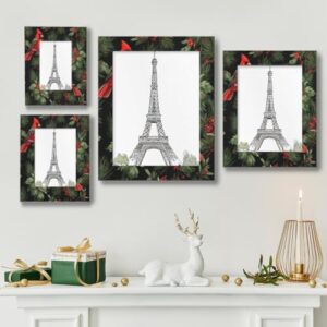 Mardesigns Merry Christmas 11x14 Picture Frame, Red Bird Winter Display Pictures11x14 or 8x10 Photo, Wall Gallery Photo Frames and Tabletop Display Frame