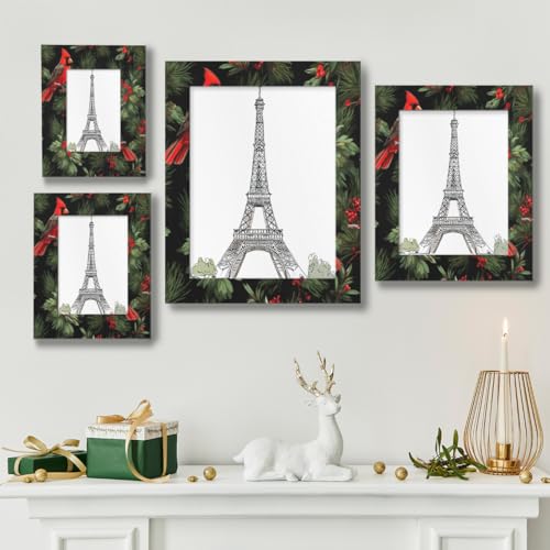 Mardesigns Merry Christmas 11x14 Picture Frame, Red Bird Winter Display Pictures11x14 or 8x10 Photo, Wall Gallery Photo Frames and Tabletop Display Frame