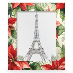 Mardesigns Christmas 11x14 Picture Frame, Red Poinsettia Display Pictures11x14 or 8x10 Photo, Wall Gallery Photo Frames and Tabletop Display Frame