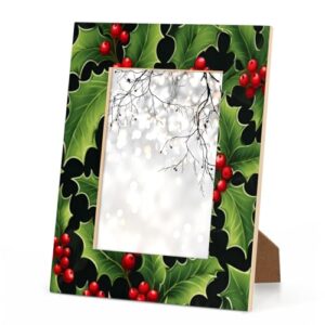 Mardesigns Christmas Leaves 11x14 Picture Frame, Red Fruits Display Pictures11x14 or 8x10 Photo, Wall Gallery Photo Frames and Tabletop Display Frame