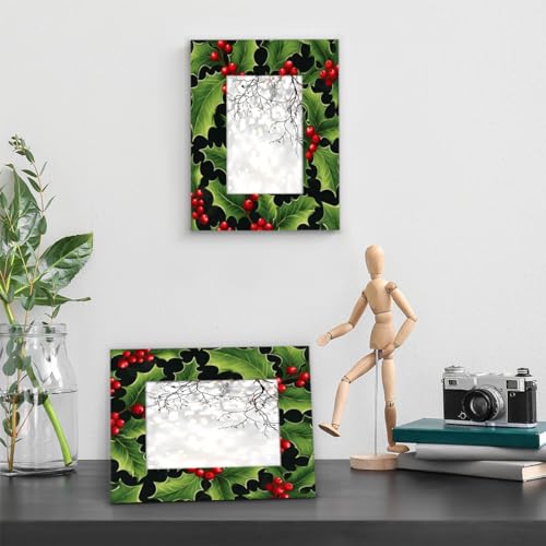 Mardesigns Christmas Leaves 11x14 Picture Frame, Red Fruits Display Pictures11x14 or 8x10 Photo, Wall Gallery Photo Frames and Tabletop Display Frame