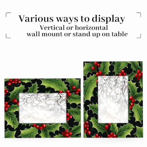 Mardesigns Christmas Leaves 11x14 Picture Frame, Red Fruits Display Pictures11x14 or 8x10 Photo, Wall Gallery Photo Frames and Tabletop Display Frame