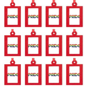 rainbow pride christmas photo ornament frame red picture frame for xmas tree hanging decoration