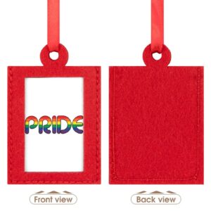 Rainbow Pride Christmas Photo Ornament Frame Red Picture Frame for Xmas Tree Hanging Decoration