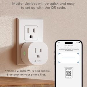 meross Matter Smart Plug Mini, Easy Setup, 100% Privacy Smart Outlet, Compact Size, Support Apple Home, Alexa, Google Home with Schedule and Timer, App and Voice Control, 2.4G Wi-Fi Only (2 Pack)