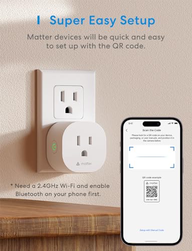 meross Matter Smart Plug Mini, Easy Setup, 100% Privacy Smart Outlet, Compact Size, Support Apple Home, Alexa, Google Home with Schedule and Timer, App and Voice Control, 2.4G Wi-Fi Only (2 Pack)